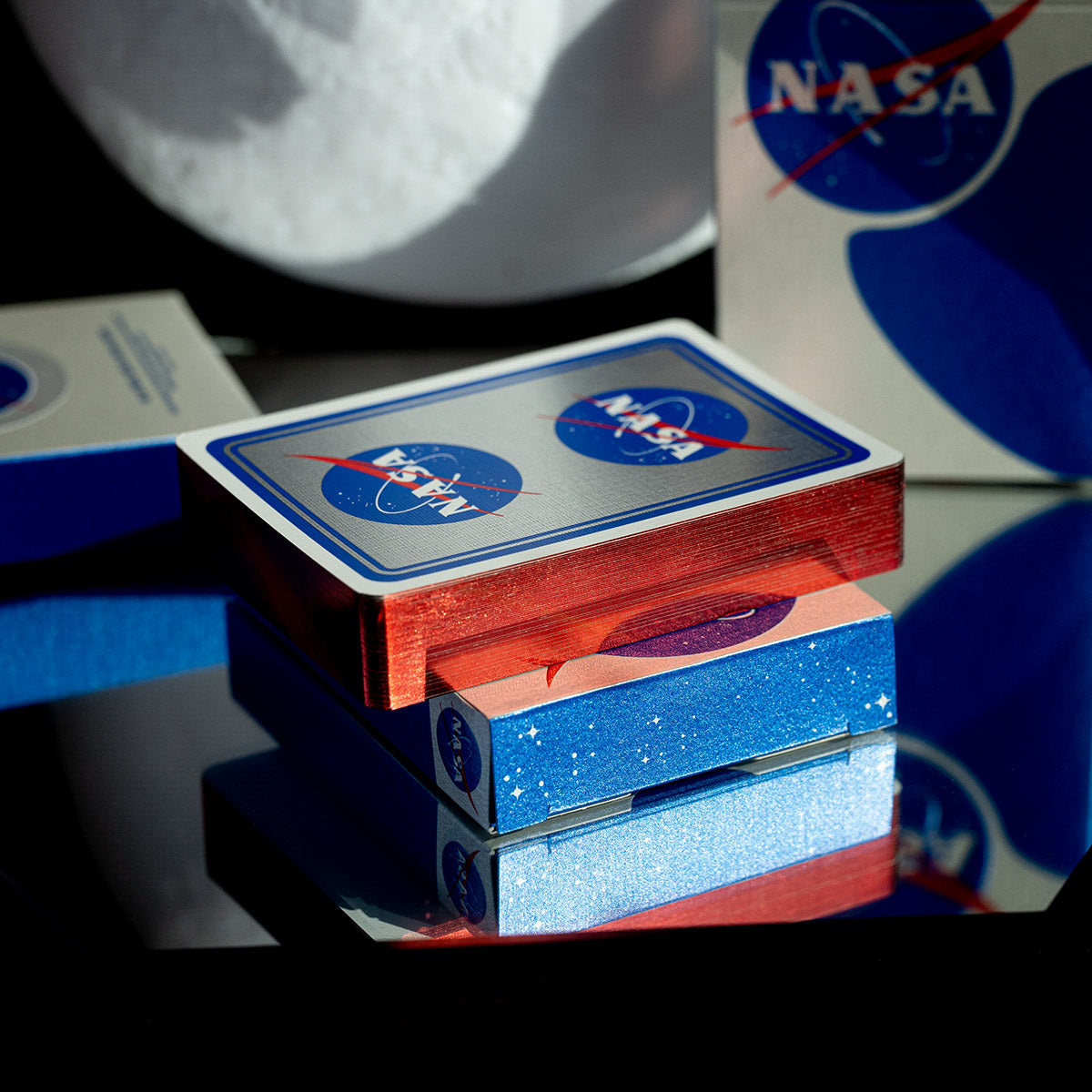 LIMITED EDITION FOIL GILDED NASA Foil “Meatball” Logo Playing Cards ...